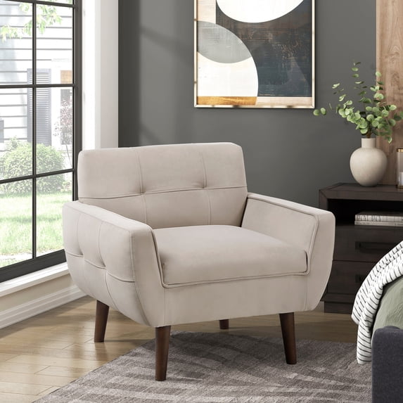 Brown Velvet Contemporary Accent Chair | Ideal for Home Decor | Plywood ...