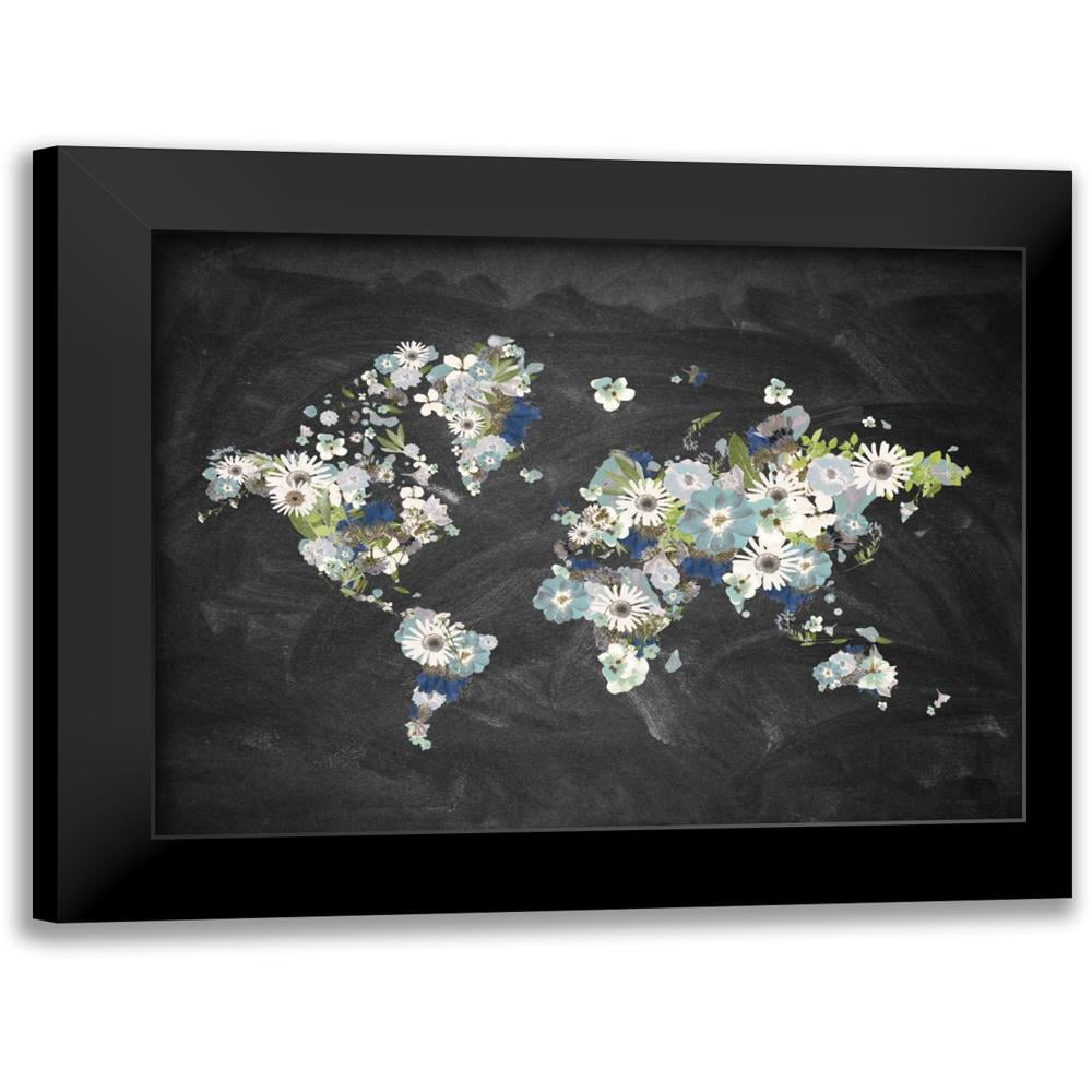 Brown,Victoria 14x12 Black Modern Framed Museum Art Print Titled - Blooming Map 2 - Walmart.com