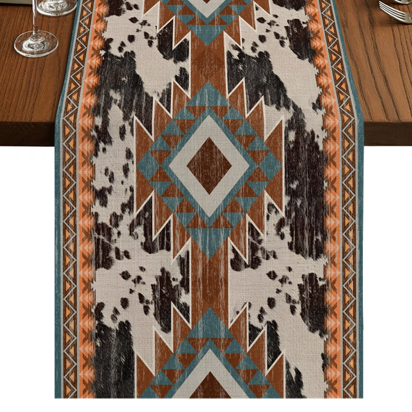 Brown Vintage Boho Burlap Cotton Table Runner 13x36 Inches Short, Retro ...