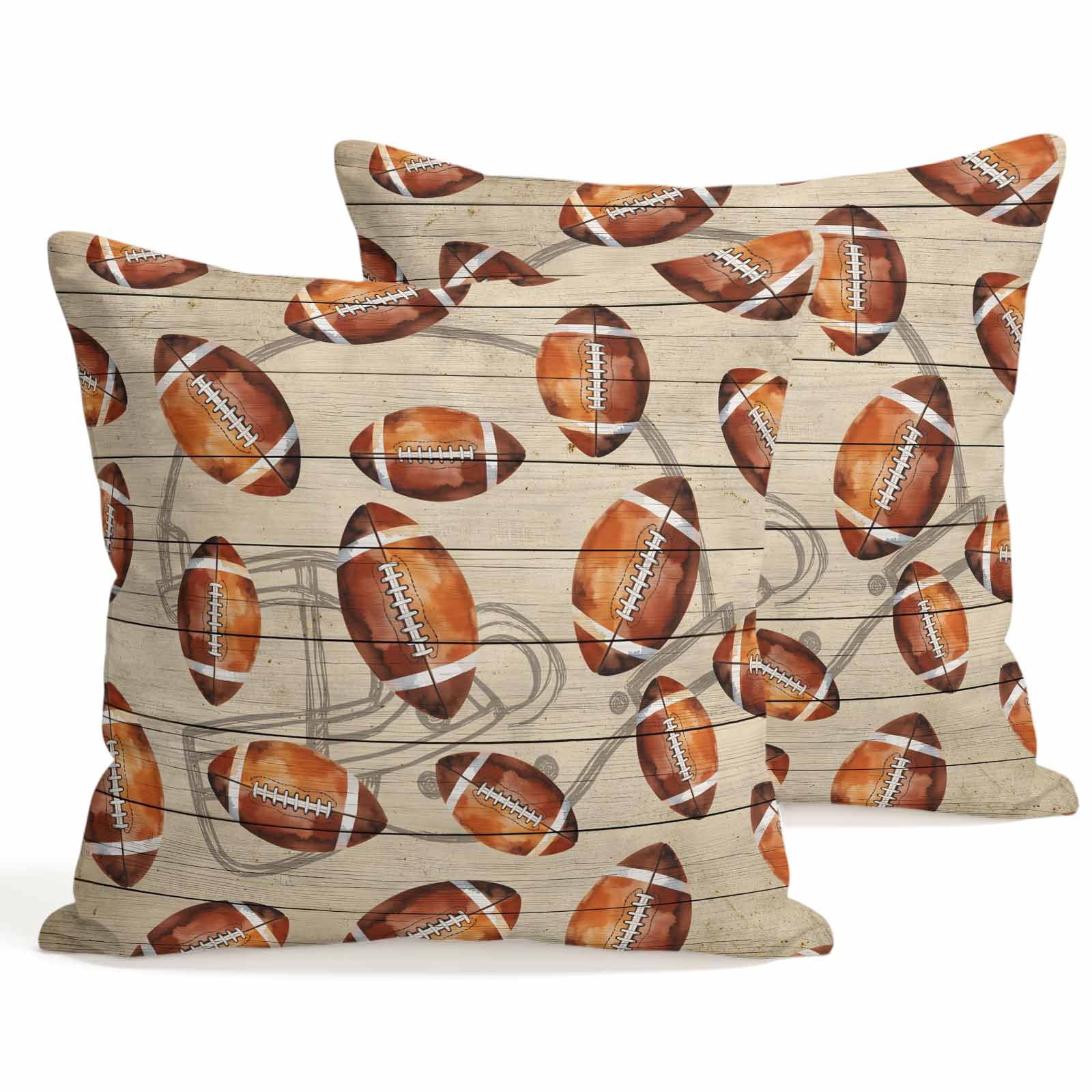 Brown Vintage Football Throw Pillow Covers 20 x 20 Inch Pillow Covers ...