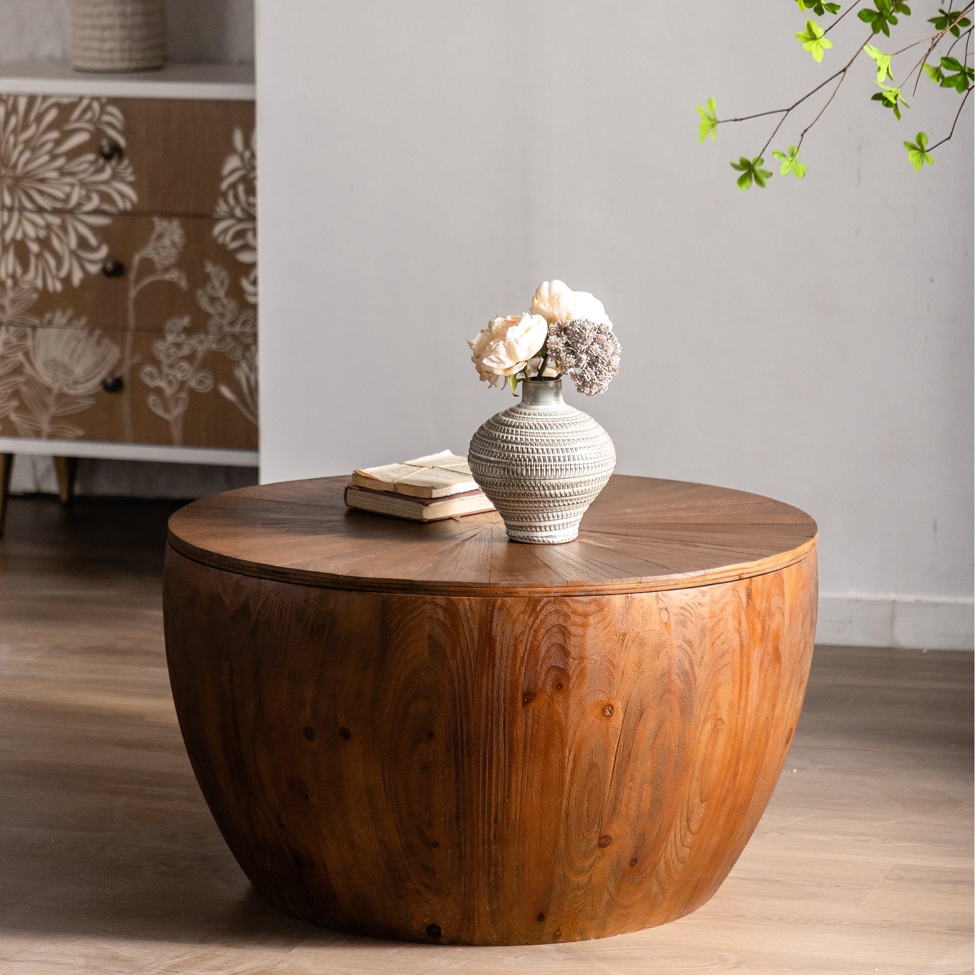 Brown Vintage Style Coffee Table For Multiple Rooms And Storage ...