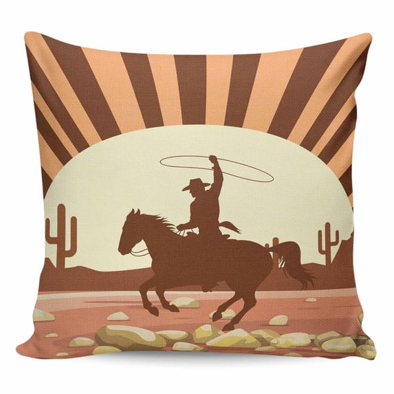 Brown Vintage Western Pillow Covers 20x20 Inch Decorative Throw Pillow ...