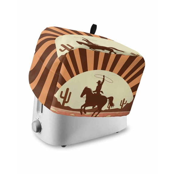 Brown Vintage Western Toaster Cover 4 Slice, Large Kitchen Appliance ...