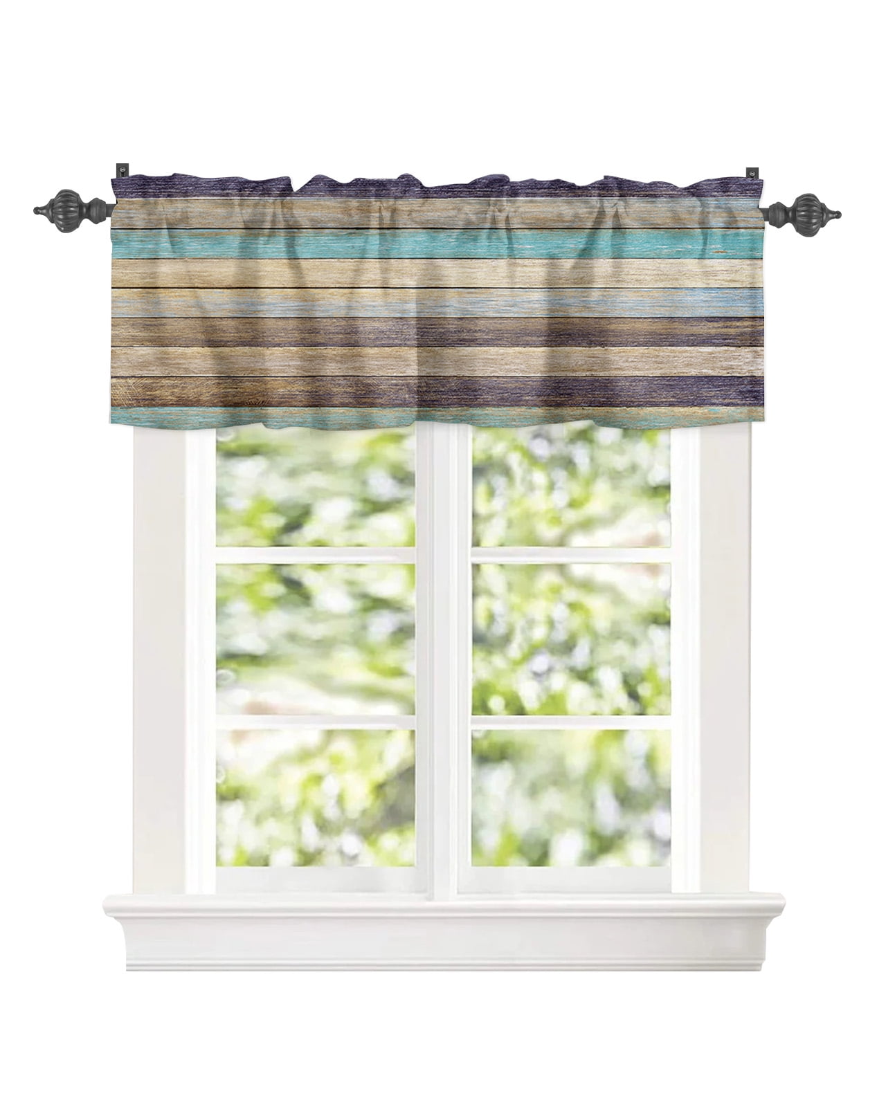 Brown Vintage Wooden Plank Window Treatment Panel for Living Room ...