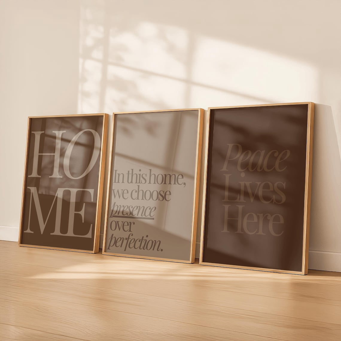 Brown Wall Art Minimalist Typography Cozy Neutral Quote Warm Earth Tone ...