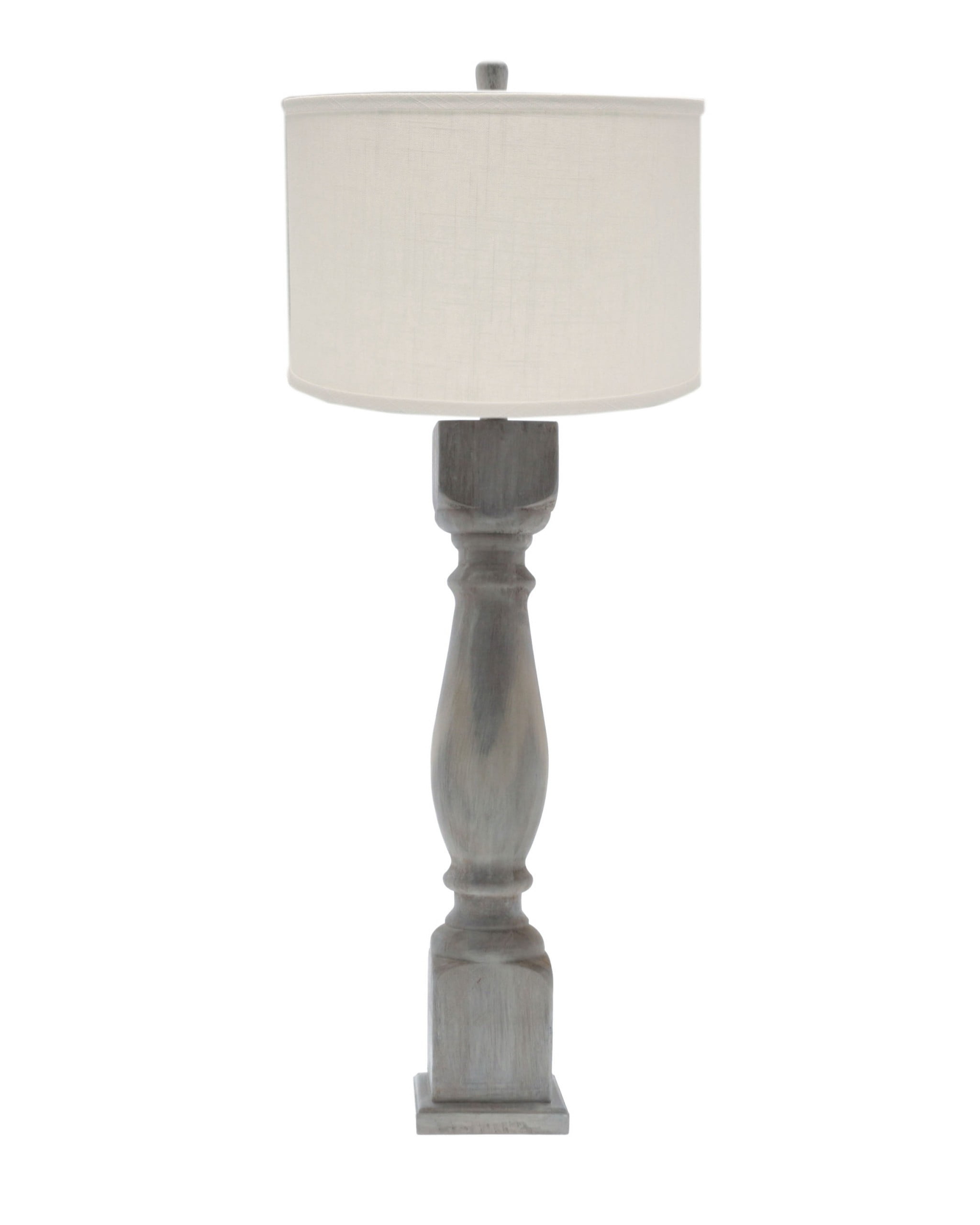 Brown Washed Wood Finish Table Lamp with Ivory Linen Shade - Walmart.com