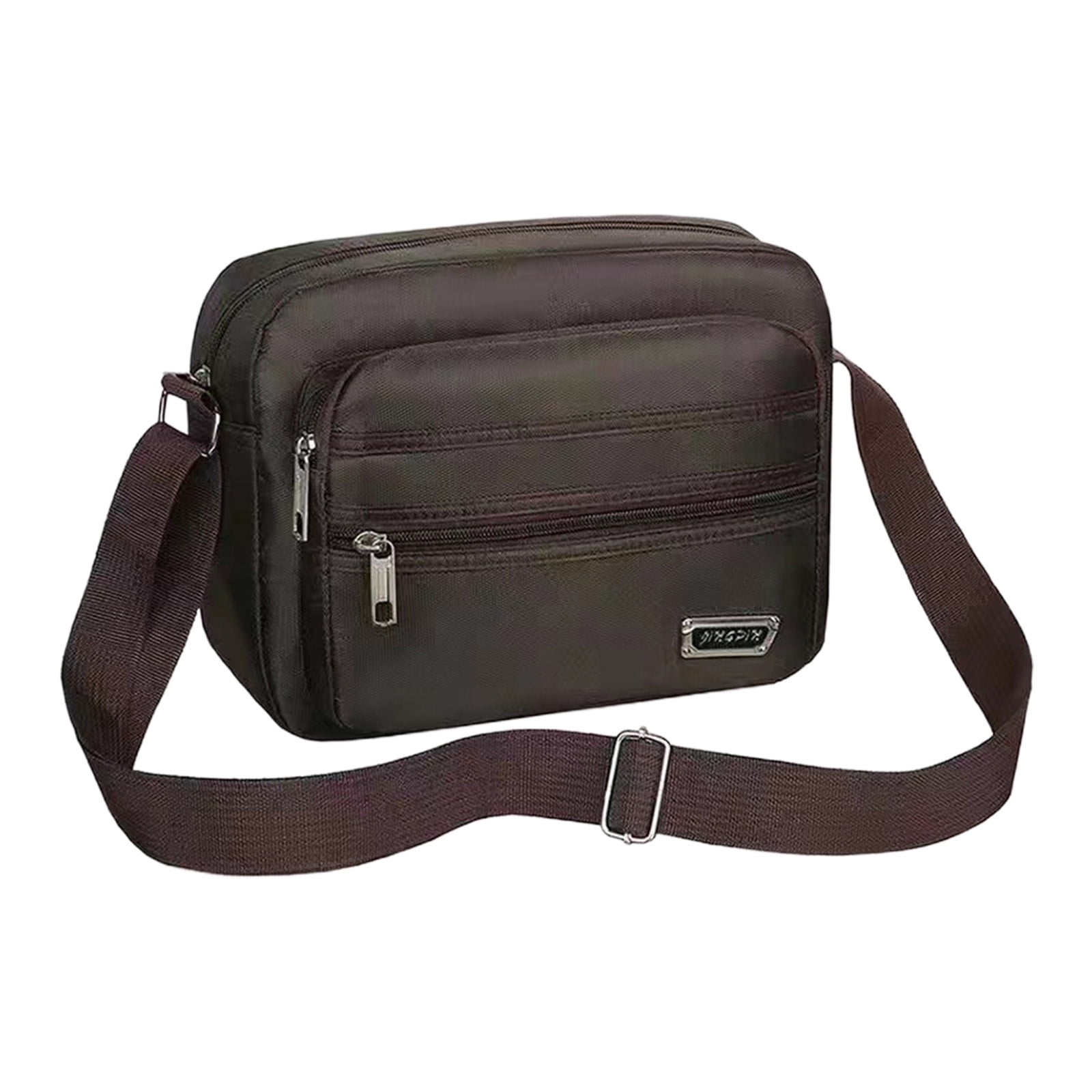 Brown Water-Resistant Chest Bag Sling Pack With 4 Pockets Organizer For ...