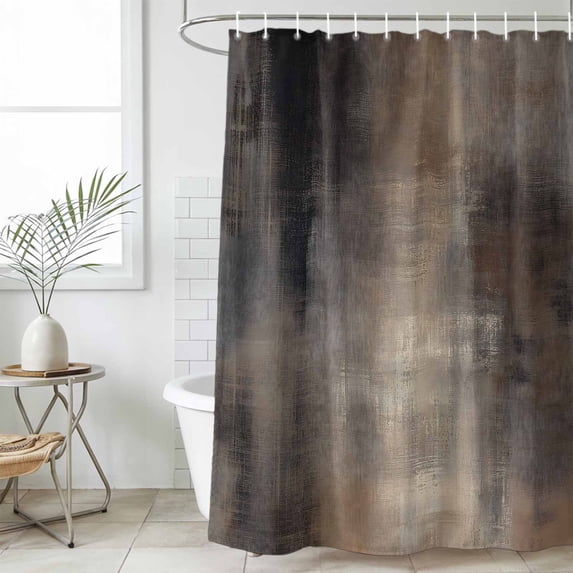 Brown Waterproof Fabric Shower Curtain,Modern Abstract Art Ombre Oil ...