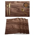 Brown Wave Wood Grain Cotton Linen Placemats Set of 12, Farmhouse ...
