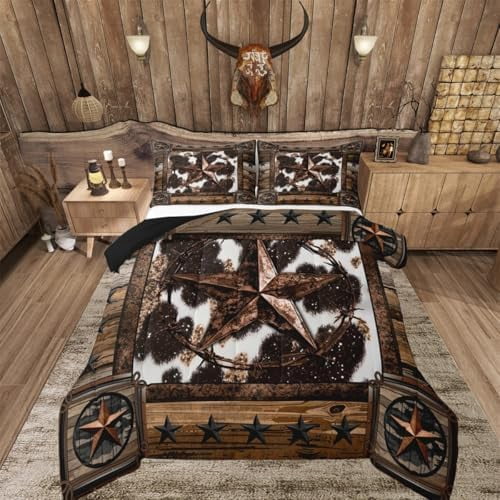 Brown Western Aztec Bedding Set Twin Size West Texas Star Comforter Set ...