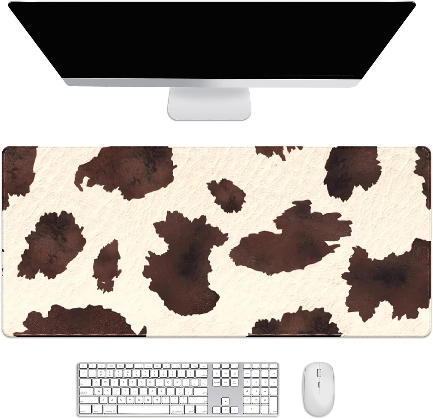 Brown Western Cow Print Desk Mat, Desk Accessory, Cute Workspace ...