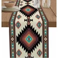 Brown Western Geometric Abstract Linen Table Runners Dresser Scarf r ...
