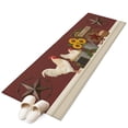 Brown Western Star Rooster Runner Rug 2x6 Washable Kitchen Rug Non-Slip ...