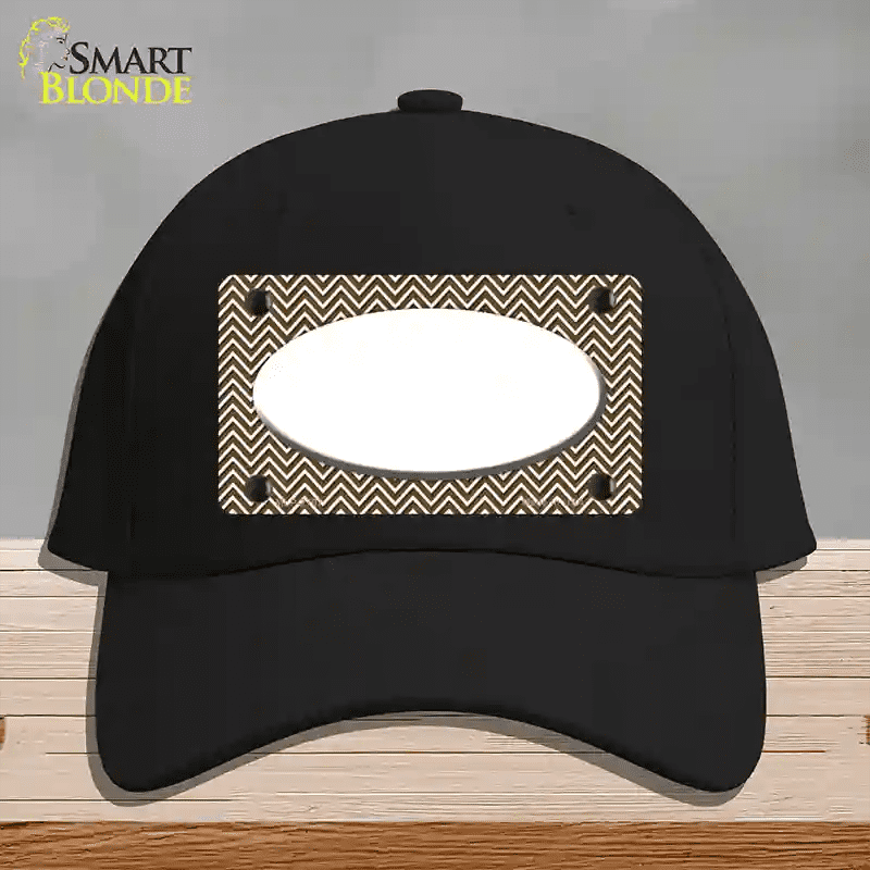 Brown White Chevon White Center Oval Novelty License Plate Hat Cotton ...