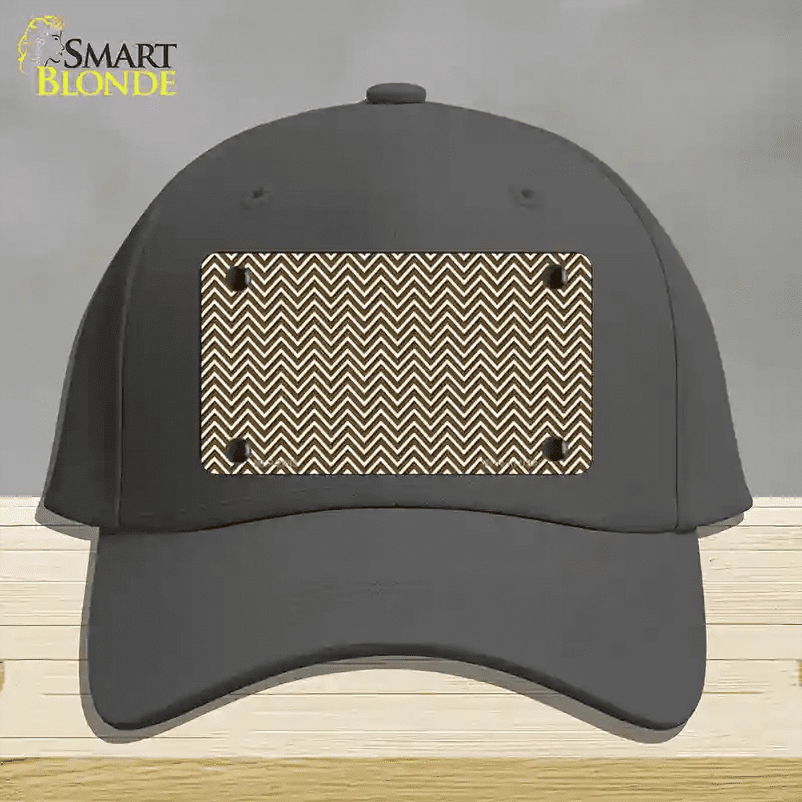 Brown White Chevron Novelty License Plate Hat Cotton Charcoal - Walmart.com