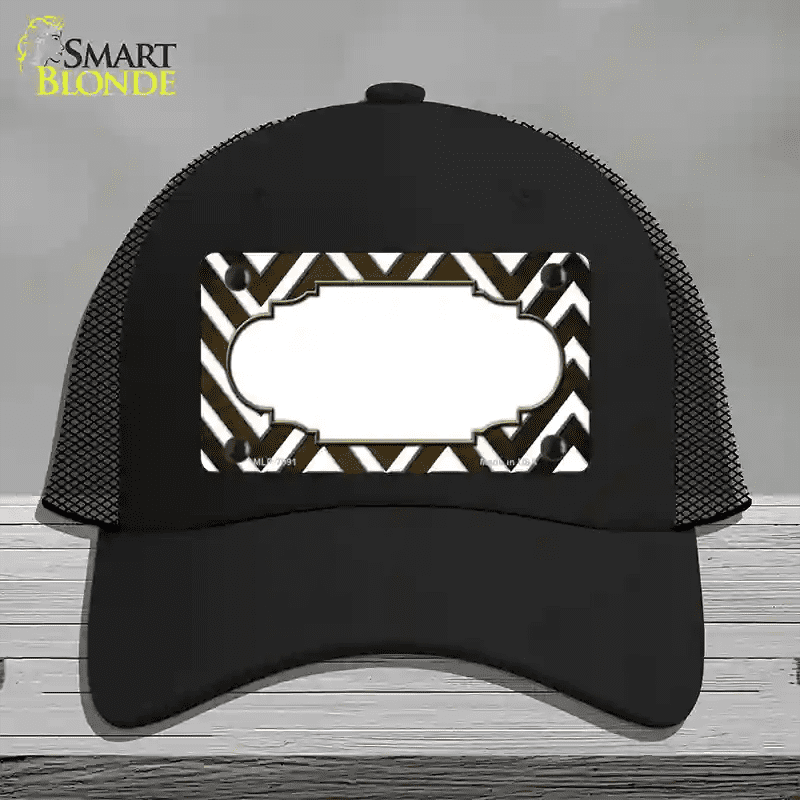 Brown White Chevron Scallop Oil Rubbed Novelty License Plate Hat Mesh ...