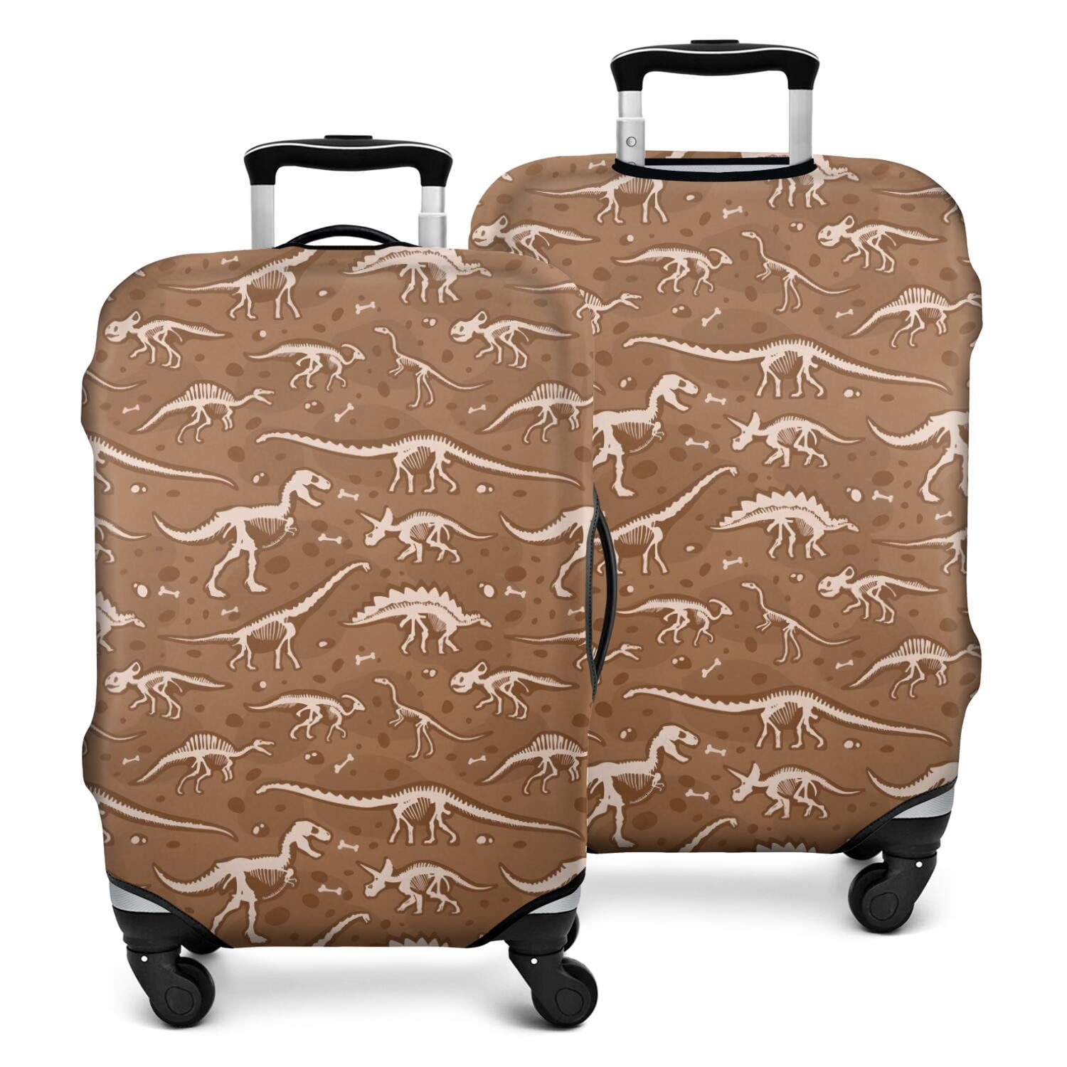 Brown White Dinosaurs Fossils Pattern Luggage Cover Fashion Suitcase ...