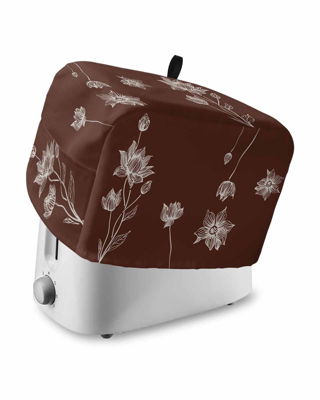 Brown White Floral Toaster Cover 4 Slice, Large Kitchen Appliance ...
