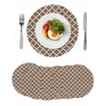Brown White Geometric Round Table Placemats set of 6, Minimalist ...
