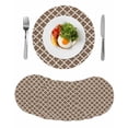 Brown White Geometric Round Table Placemats set of 8, Minimalist ...