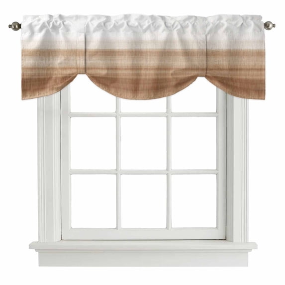 Brown White Gradient Tie Up Valance Curtains Abstract Ombre Texture ...