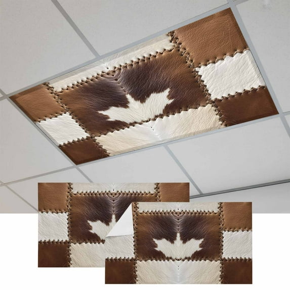 Brown White Leather Texture Fluorescent Light Covers, Abstract Art ...
