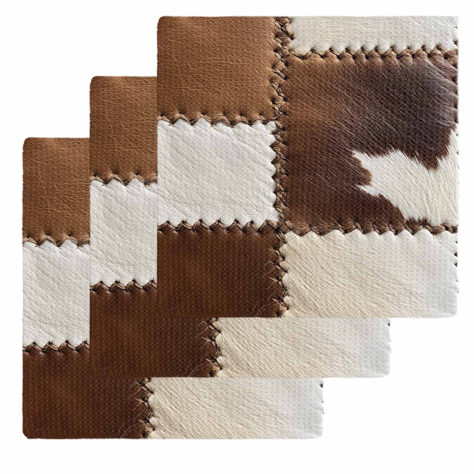 Brown White Leather Texture Kitchen Dish Towels for Drying Dishes Set ...