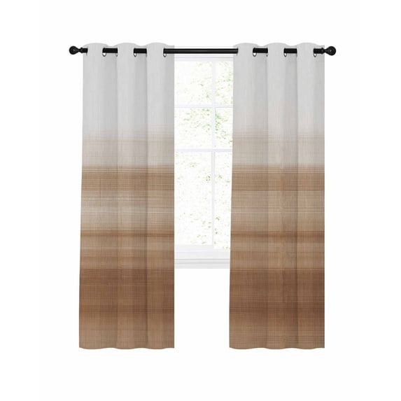Brown White Ombre Blackout Curtains 54 Inches Long for Bedroom, Vintage ...