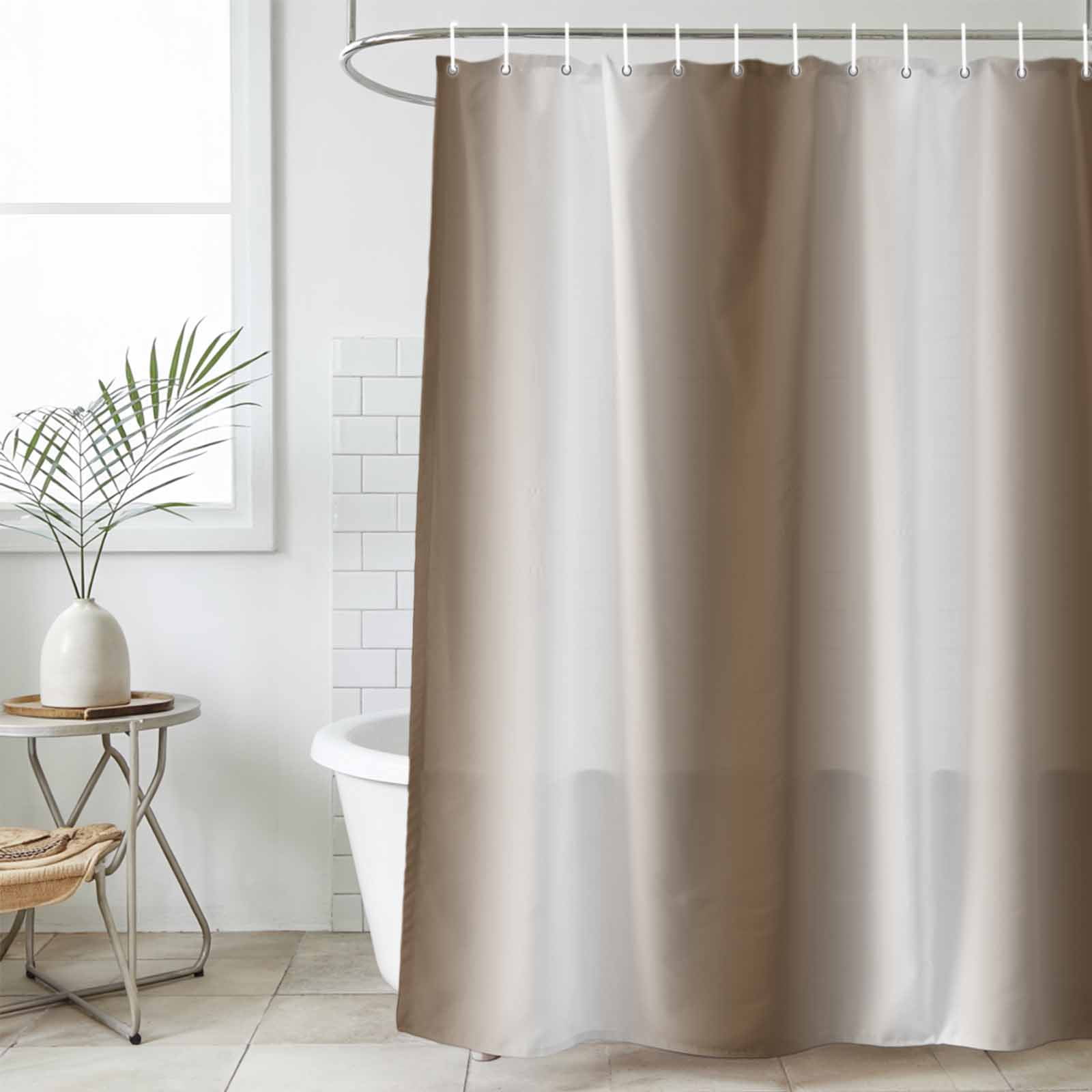 Brown White Ombre Waterproof Fabric Shower Curtain,Vintage Minimalist ...