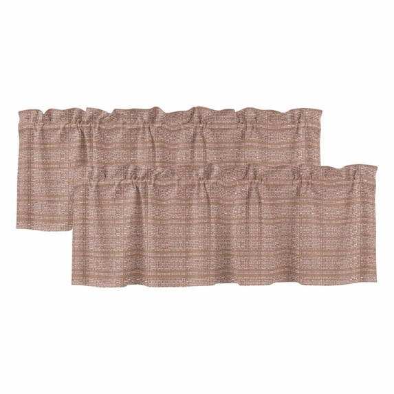 Brown White Pixels 2 Panels Kitchen Valance, Modern Contemporary ...