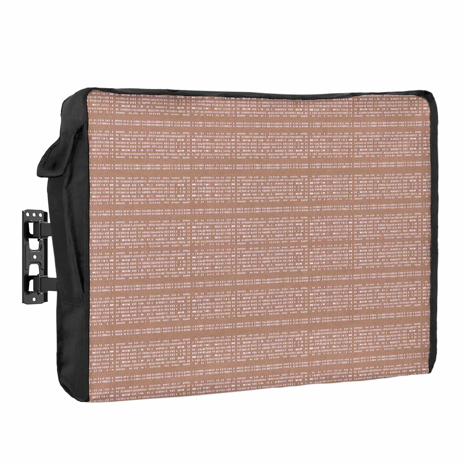 Brown White Pixels Waterproof Outdoor TV Cover, Modern Contemporary ...