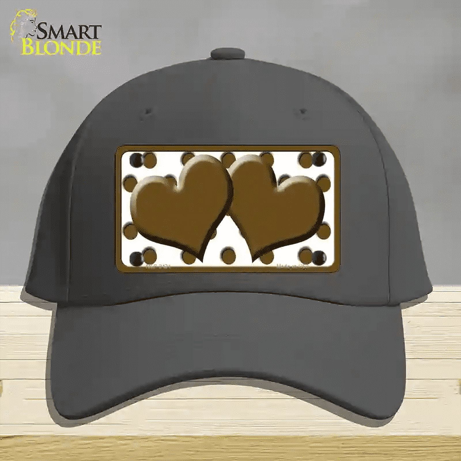 Brown White Polka Dot Brown Centered Hearts Novelty License Plate Hat ...