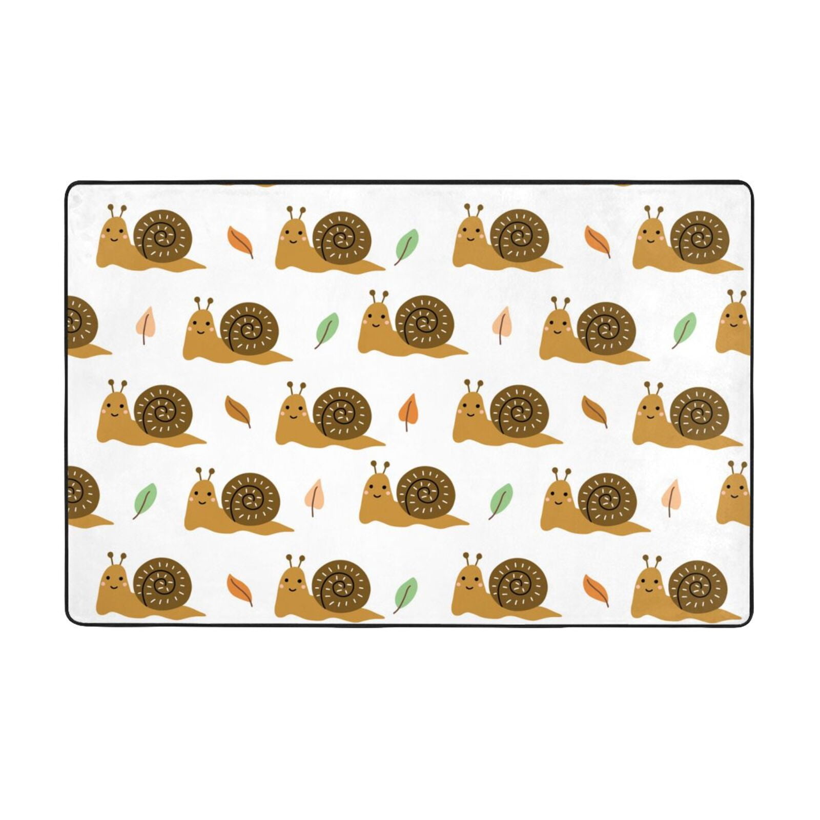 Brown White Snail Print Indoor Door Mat, Bedroom Rug & Carpets Entryway ...