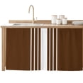 Brown White Stripe Cabinet Curtains 32"W x 55"L,Dustproof Sink Skirt ...
