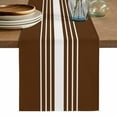 Brown White Stripe Table Runner, Modern Rustic Vertical Striped ...