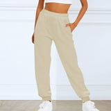 Brown Wide Leg Sweatpants Women Mens Pants Casual Solid Color Track ...