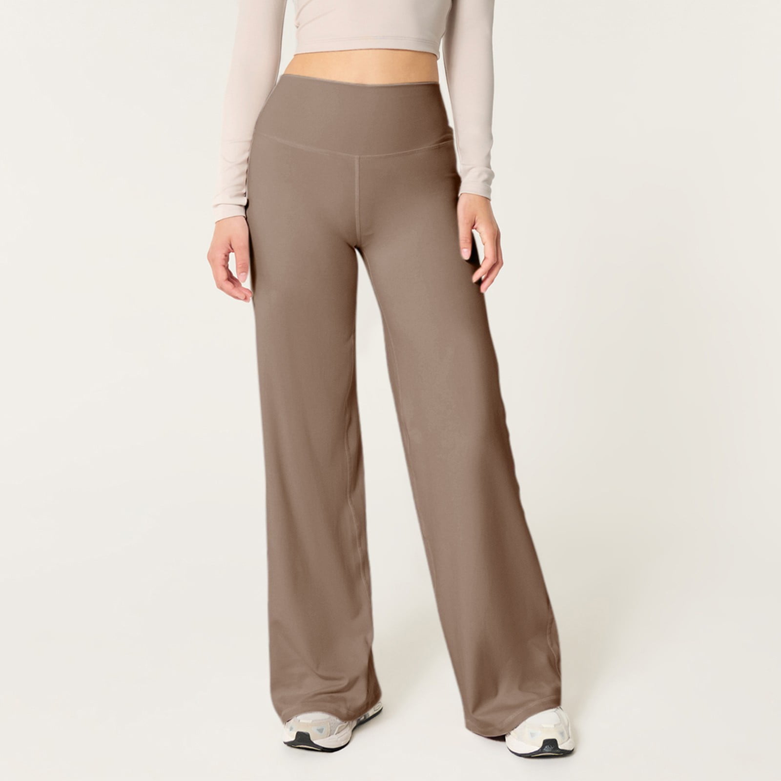 Brown Wide Leg Sweatpants Women Wide Leg Yoga Pants for Women Tummy ...