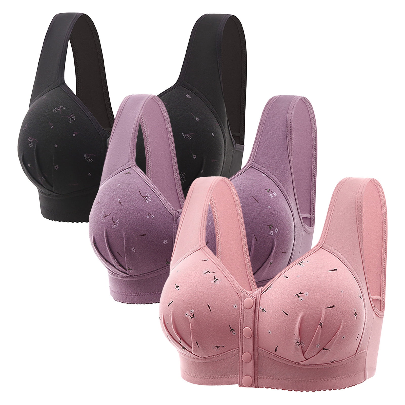Brown Wireless Bras for Women Bras for Women Up Wireless Solid Color ...