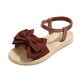 Brown Women's Bow Summer Dress Sandals 2026 Slingback Flats Dressy ...