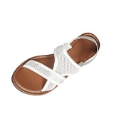 Brown Womens Flat Open Toe Breathable Mesh Beach Sandals Plus Size ...