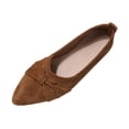 Brown Womens Pointed Toe Loafers Flats Soft Sole Bow Accent Trendy ...
