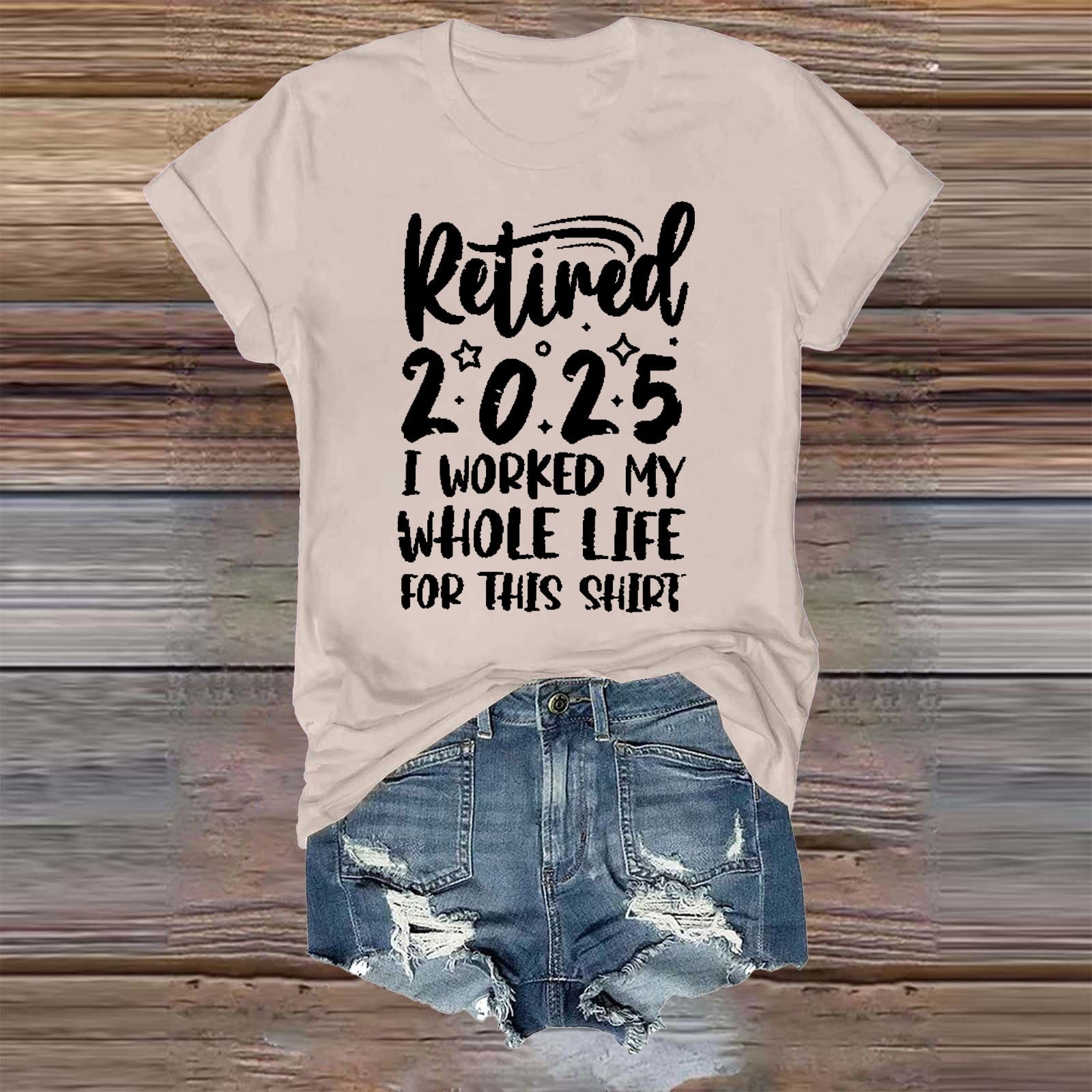 Brown Womens Summer Tops Teacher Retired Tshirts Womens Retirement ...