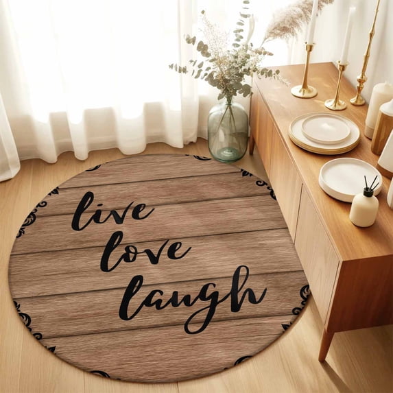 Brown Wood Board Flower Texture Round Rug 3ft Rustic Wooden Text ...