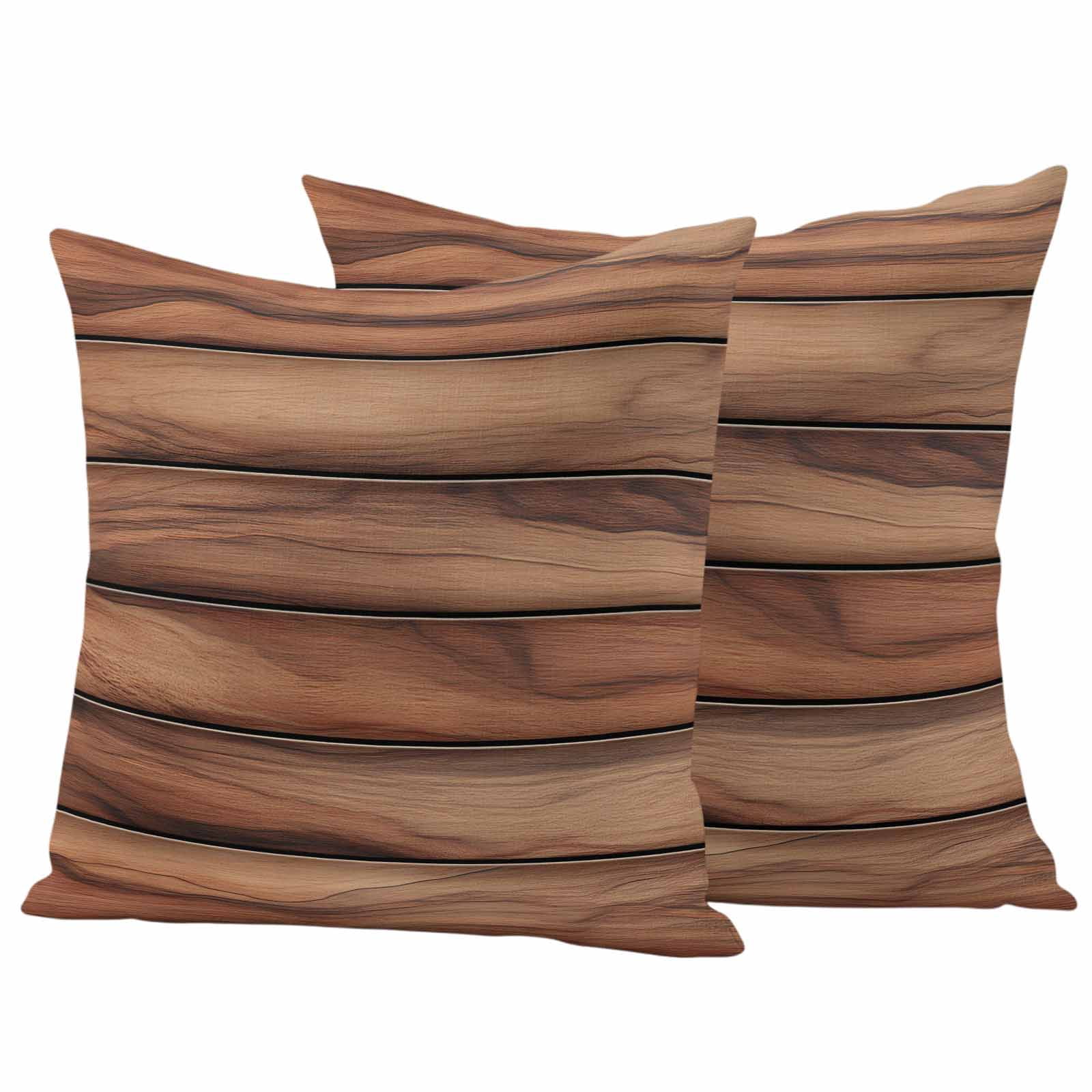 Brown Wood Board Pillow Covers 2 Pack Farmhouses Vintage Barn Theme ...