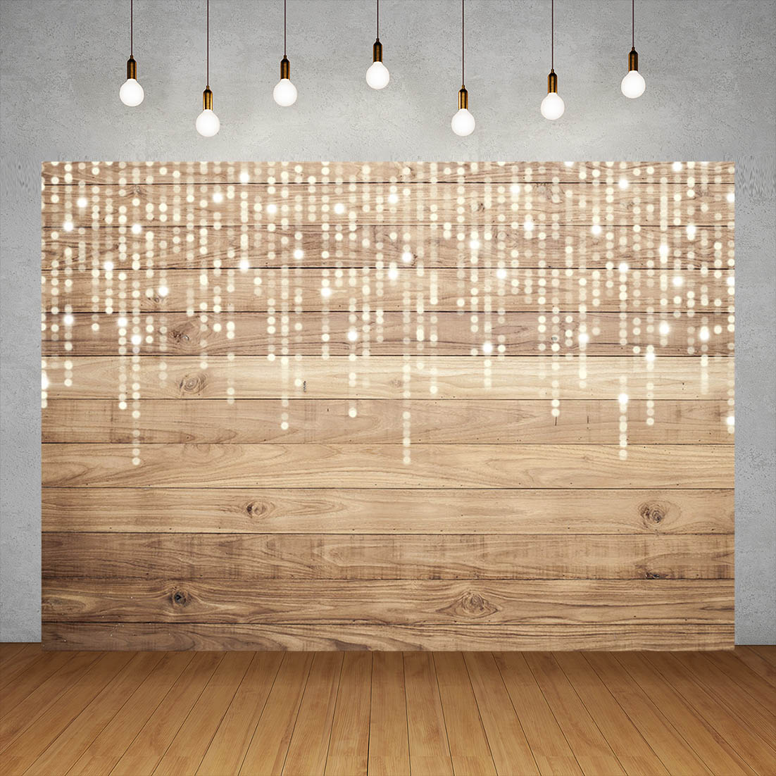 Brown Wood Floor Flower Wall Photography Backdrop Baby Shower Bridal ...
