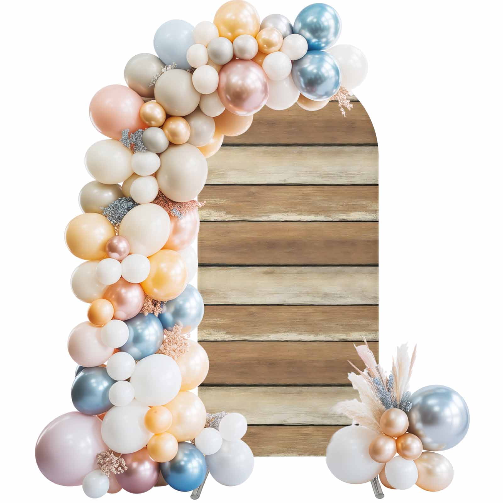 Brown Wood Grain Arch Backdrop Cover 5 FT Vintage Board Farm ...