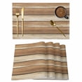 Brown Wood Grain Cotton Linen Placemats Set of 2, Vintage Board Farm ...