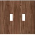 Brown Wood Grain Light Switch Cover, 2 Gang Double Toggle Wall Plate ...