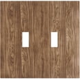 Brown Wood Grain Light Switch Cover, 2 Gang Double Toggle Wall Plate ...