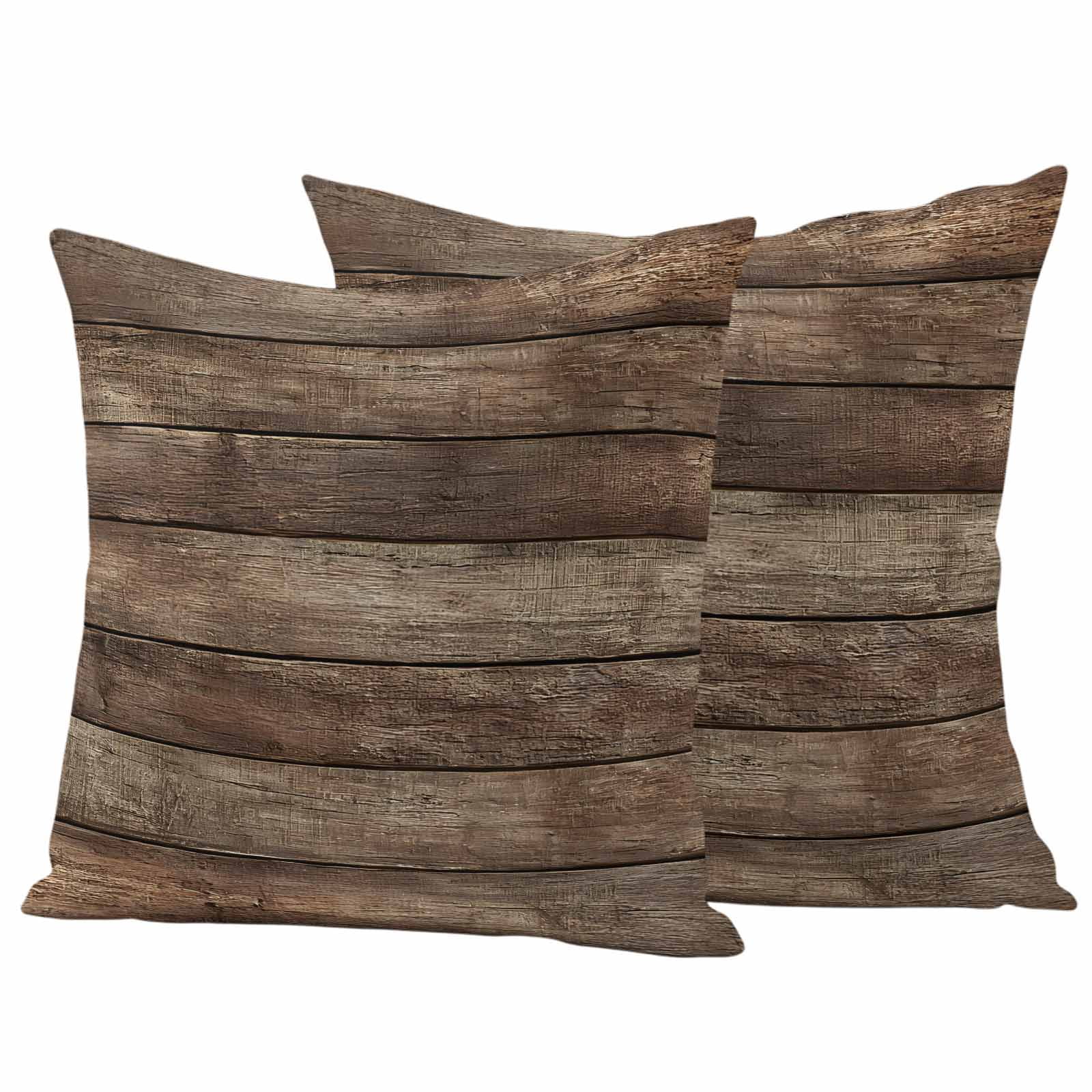 Brown Wood Grain Outdoor Pillow Covers Set of 2 Realistic Wooden Board ...